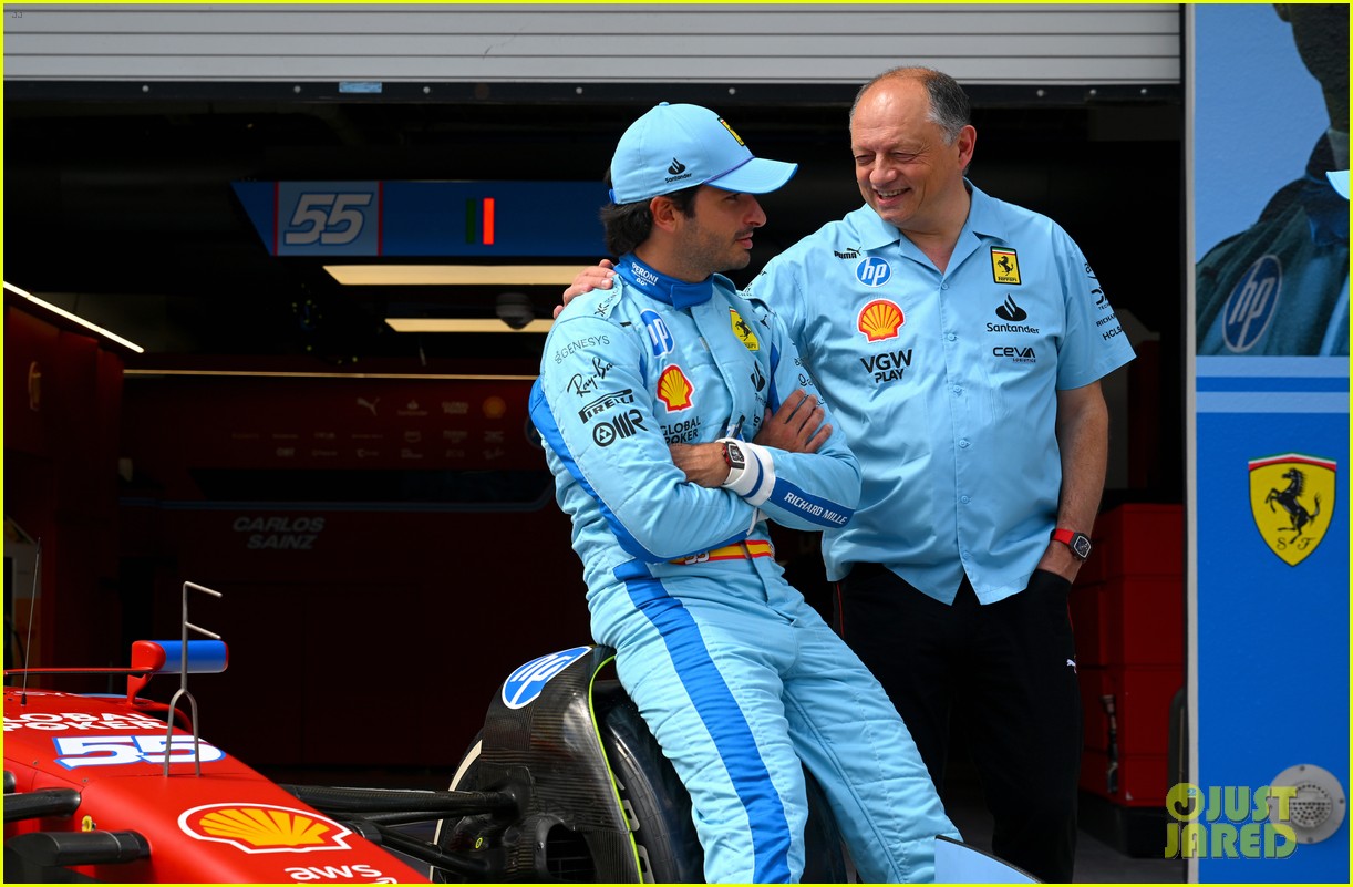 F1's Charles Leclerc & Carlos Sainz Show Off New Ferrari Car & Blue ...