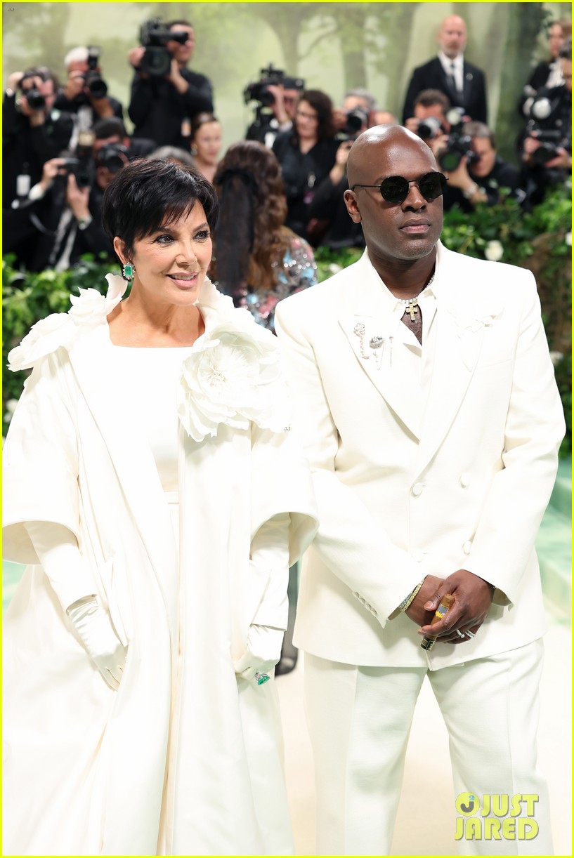 Kris Jenner & Longtime Boyfriend Corey Gamble Match in White at Met ...
