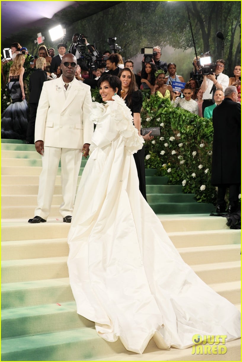 Kris Jenner & Longtime Boyfriend Corey Gamble Match in White at Met ...