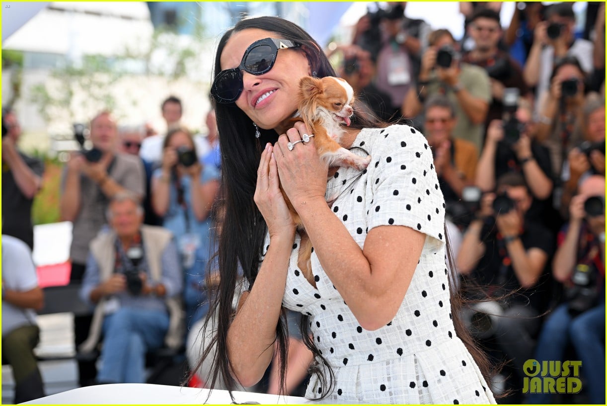 Demi Moore's Tiny Pup Pilaf Steals the Show at 'The Substance' Photo ...