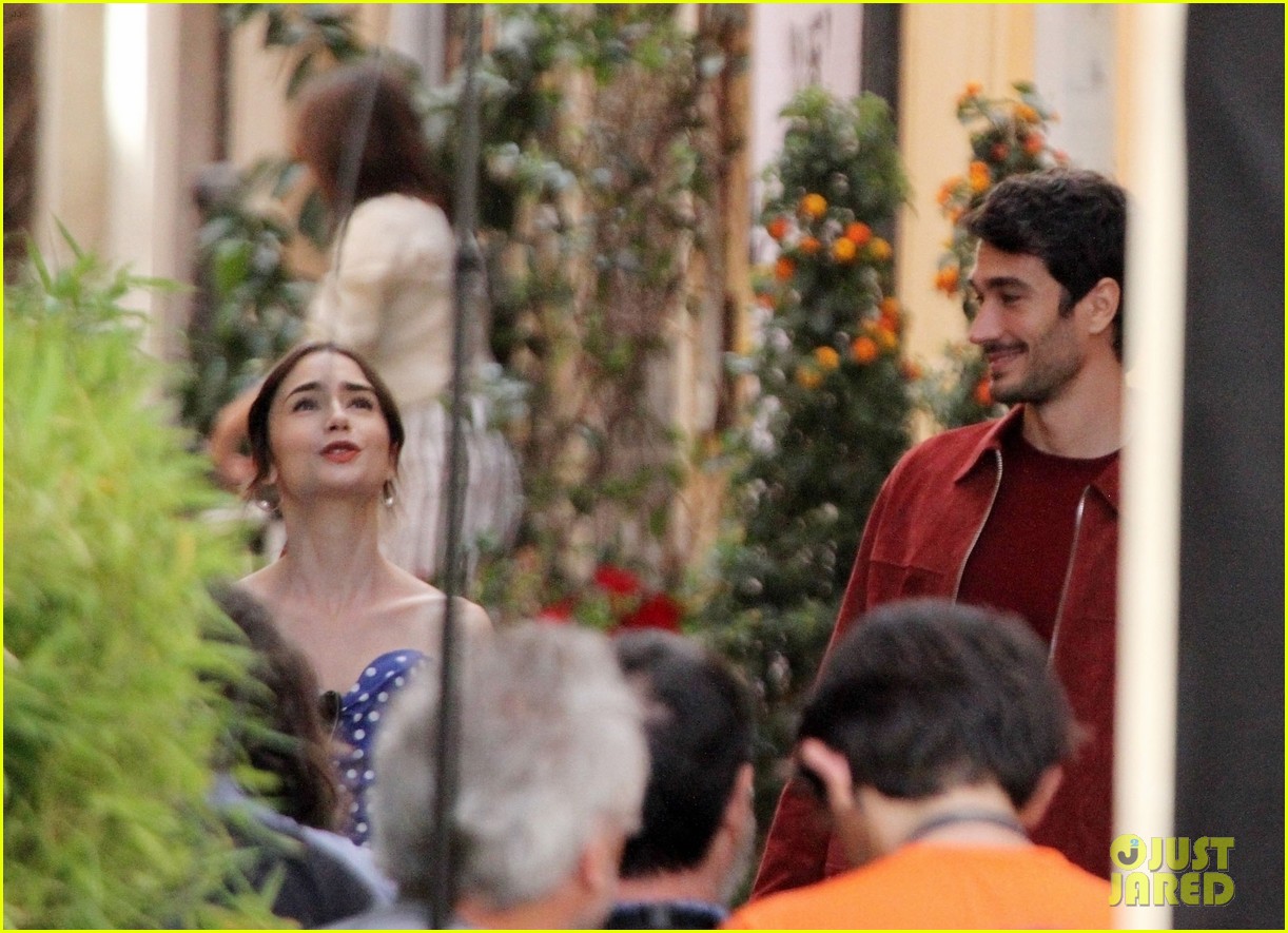 Lily Collins Films 'Emily in Paris' with Eugenio Franceschini, Her ...