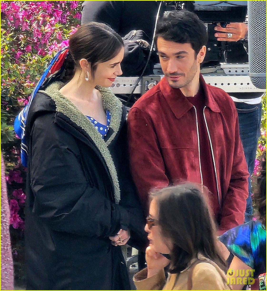 Lily Collins Films 'Emily in Paris' with Eugenio Franceschini, Her ...