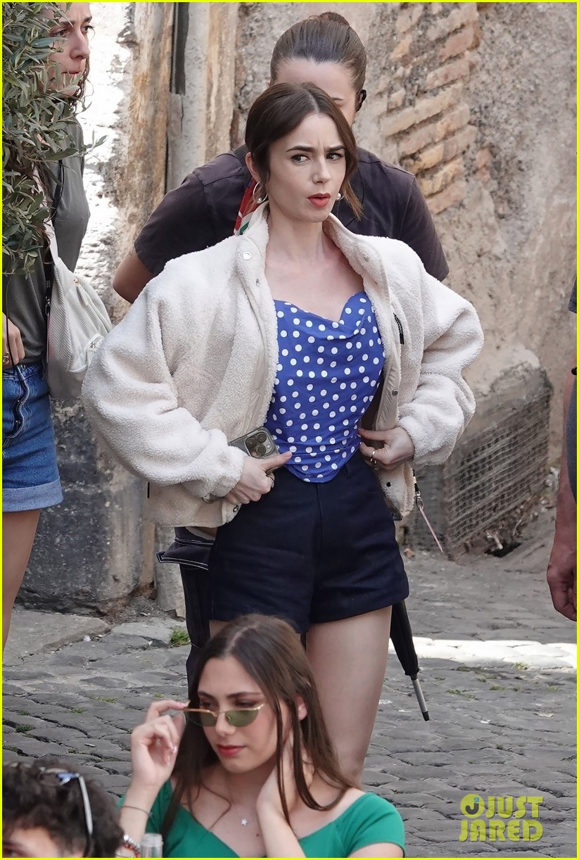 Lily Collins Films 'Emily in Paris' with Eugenio Franceschini, Her ...