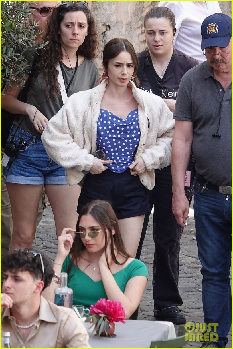 Lily Collins Films 'Emily in Paris' with Eugenio Franceschini, Her ...