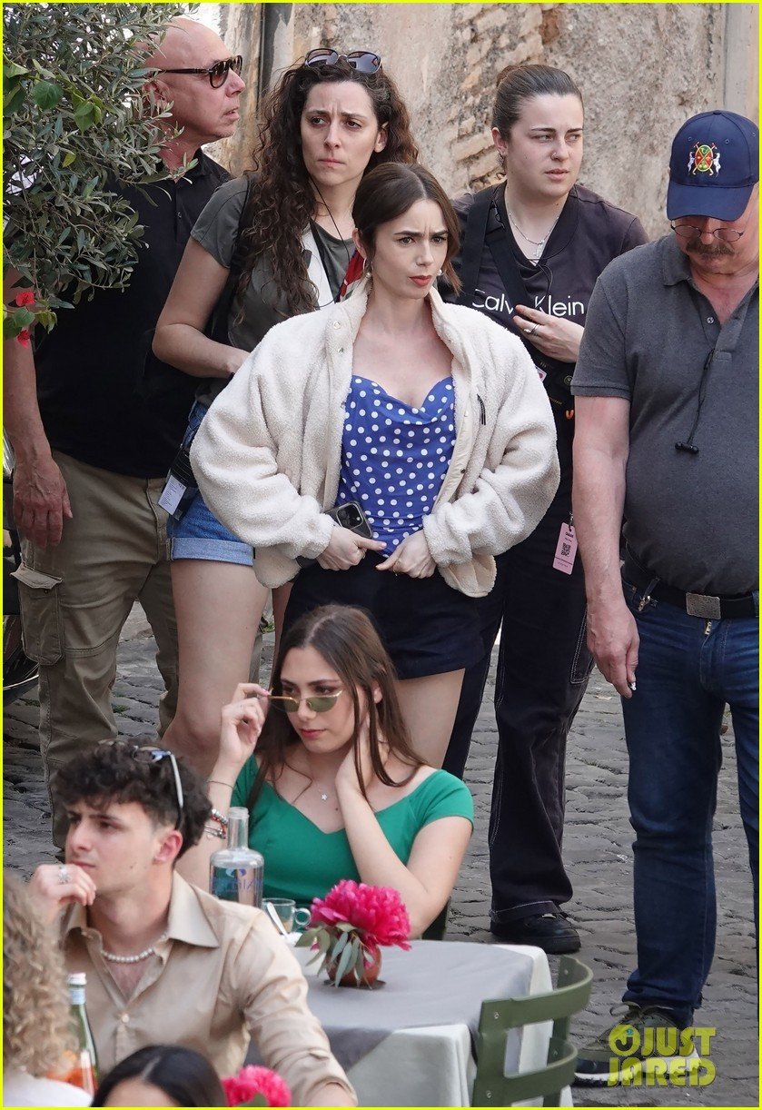 Lily Collins Films 'Emily in Paris' with Eugenio Franceschini, Her ...