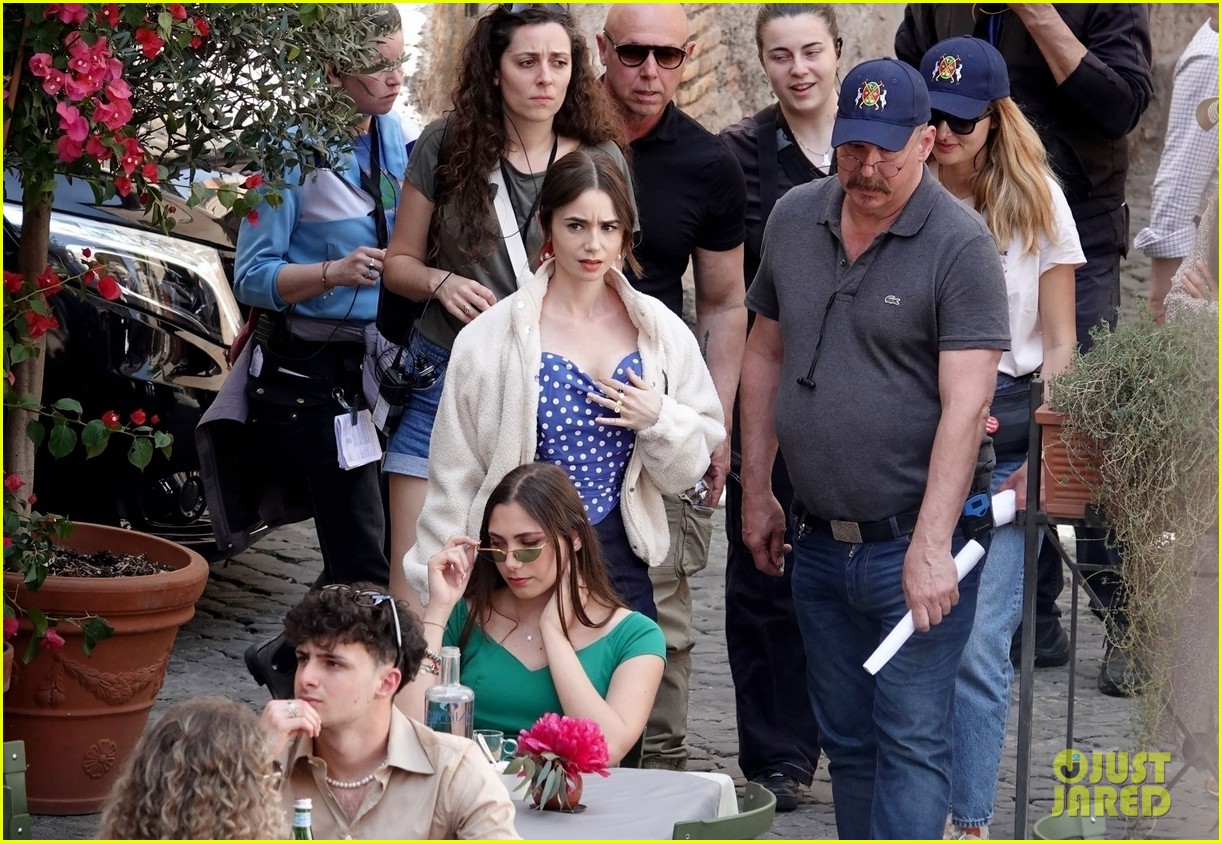Lily Collins Films 'Emily in Paris' with Eugenio Franceschini, Her ...