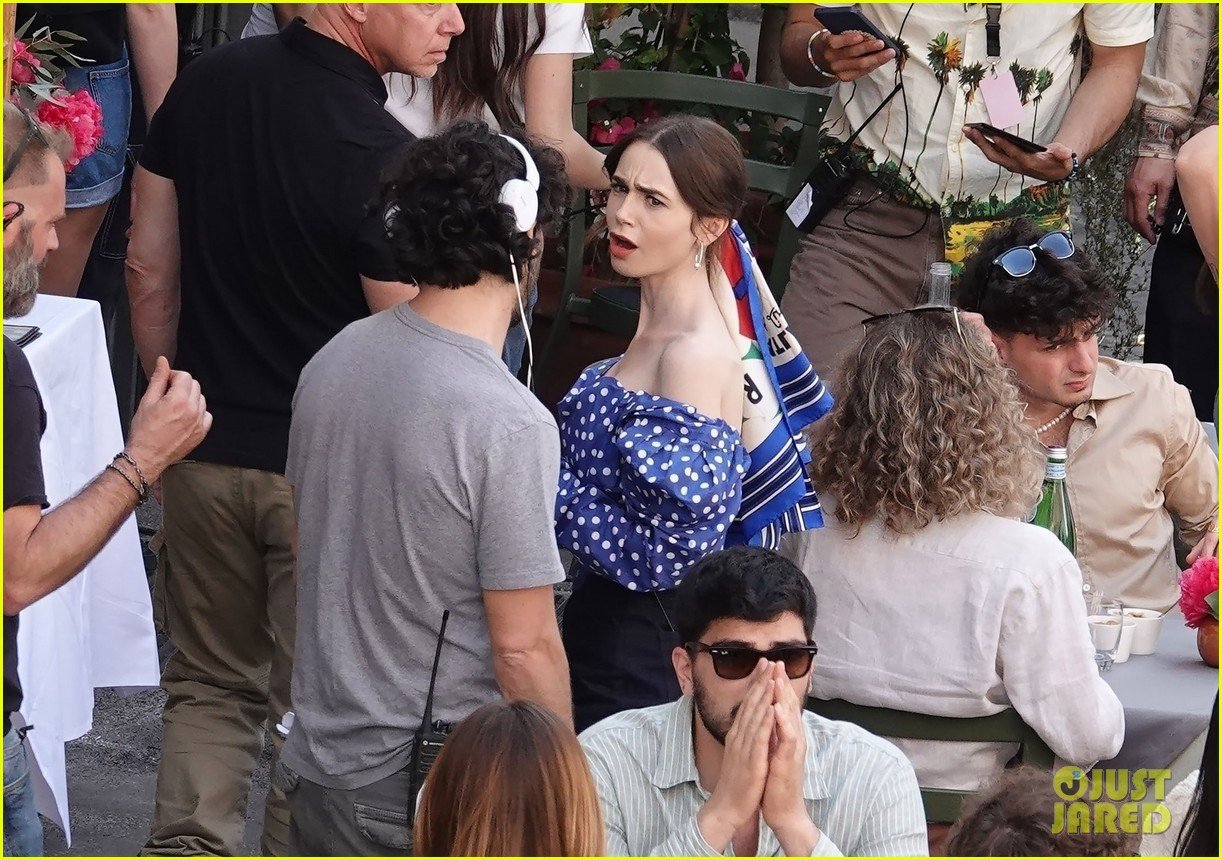 Lily Collins Films 'Emily in Paris' with Eugenio Franceschini, Her ...