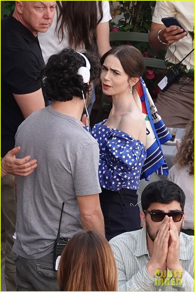 Lily Collins Films 'Emily in Paris' with Eugenio Franceschini, Her ...