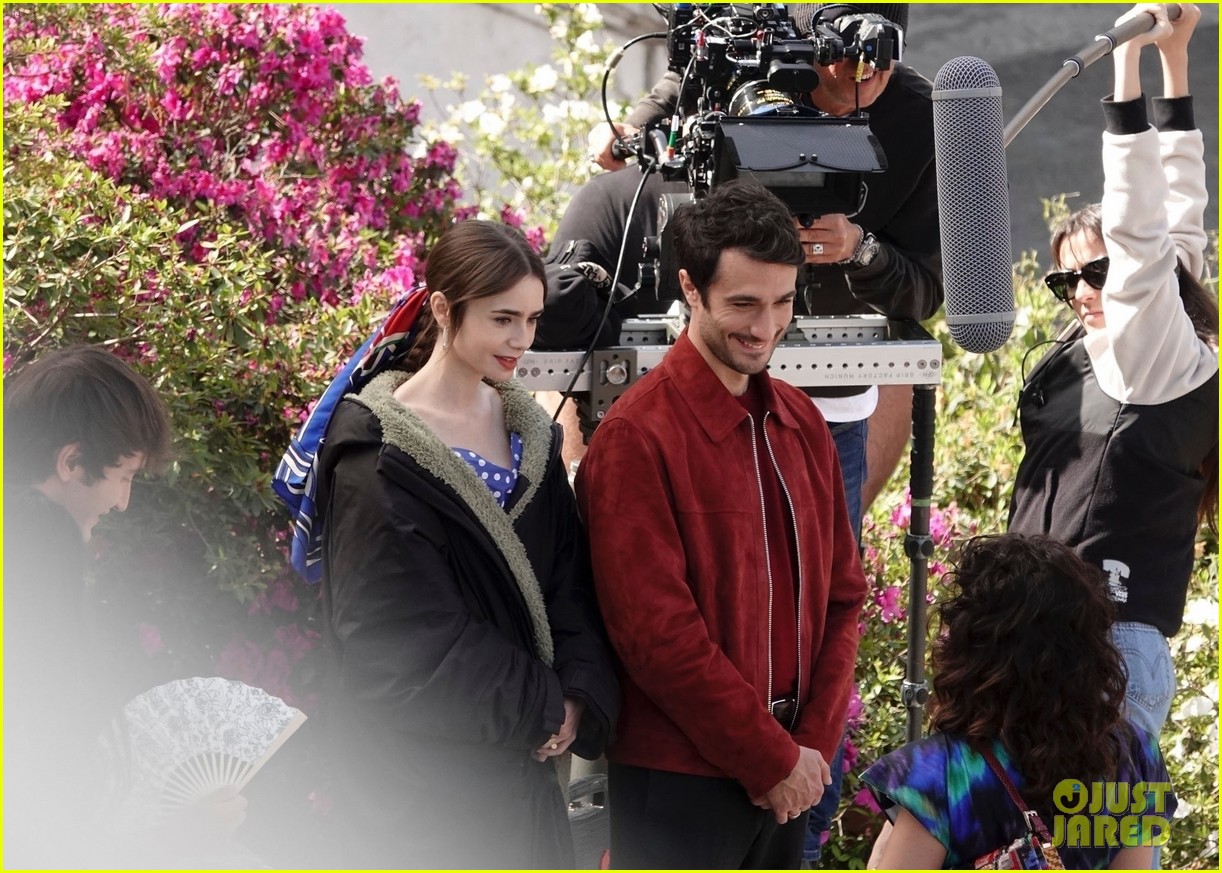 Lily Collins Films 'Emily in Paris' with Eugenio Franceschini, Her ...