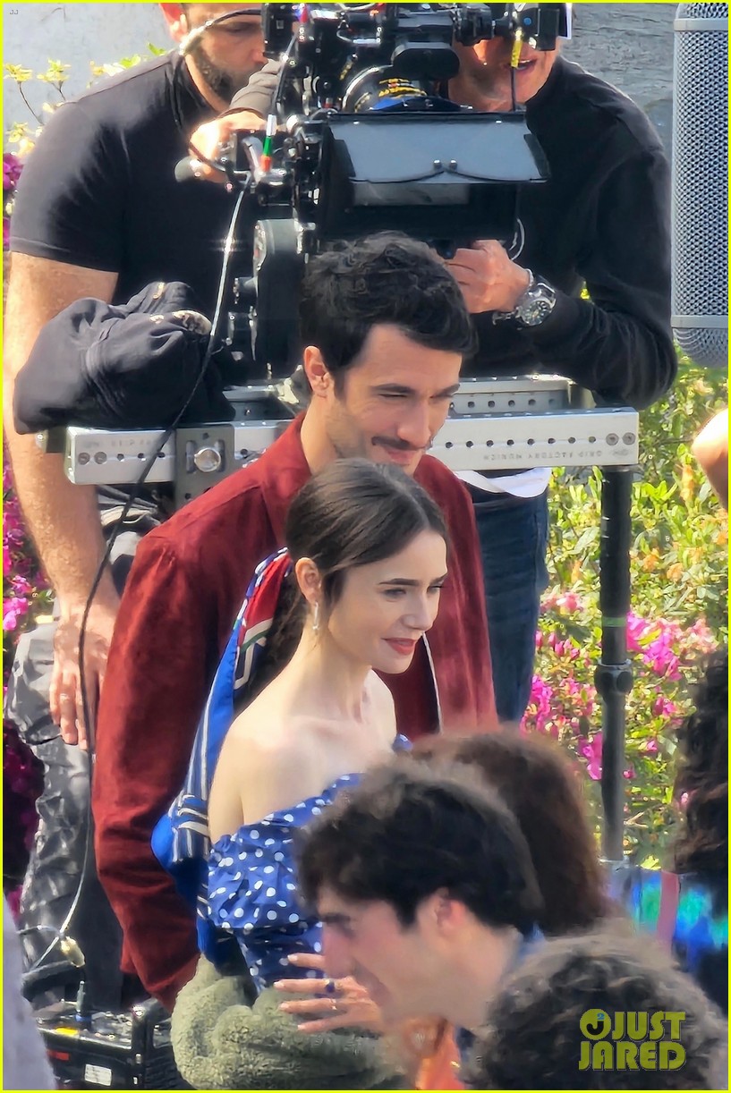 Lily Collins Films 'Emily in Paris' with Eugenio Franceschini, Her ...