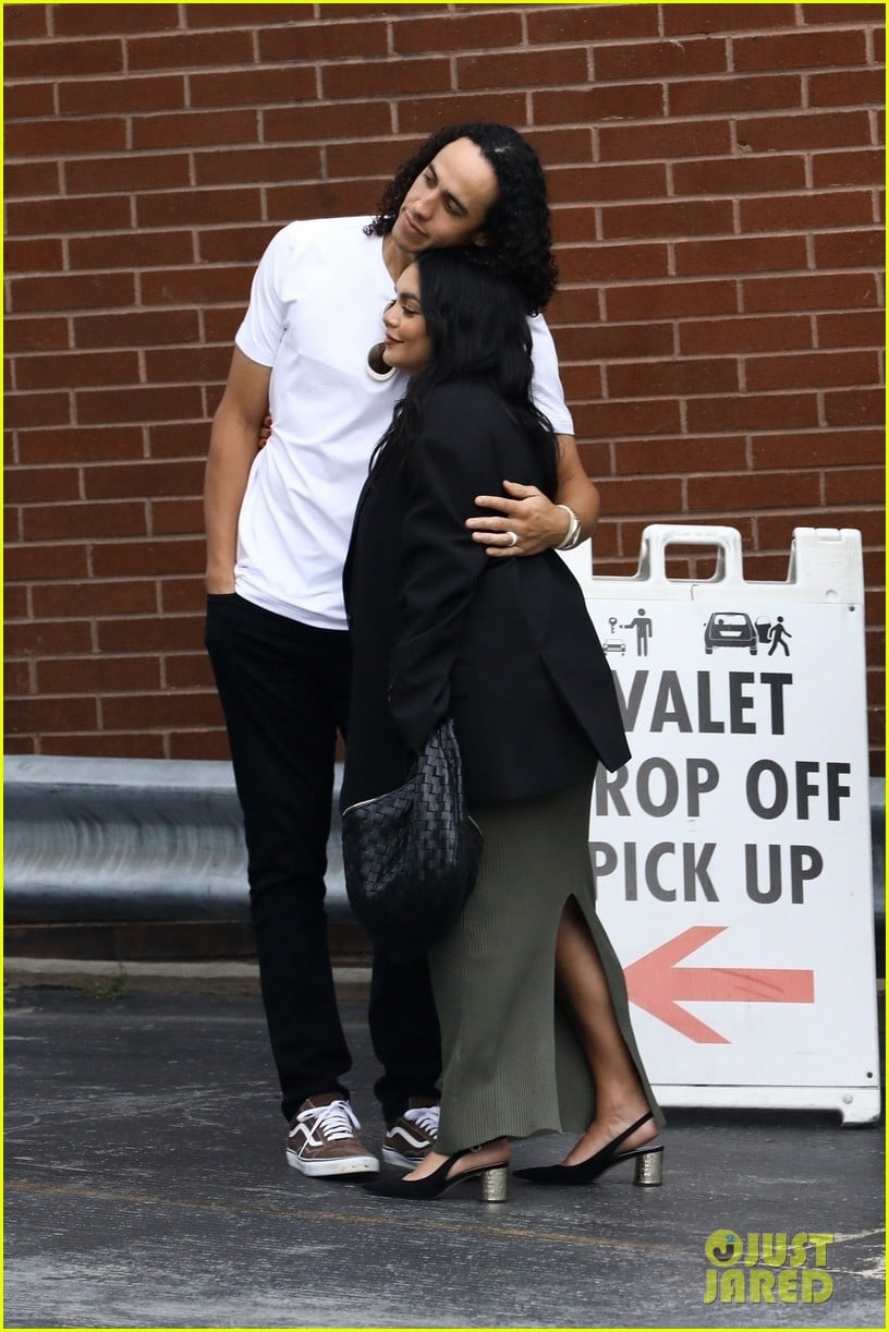 Pregnant Vanessa Hudgens Shares a Hug with Husband Cole Tucker During ...