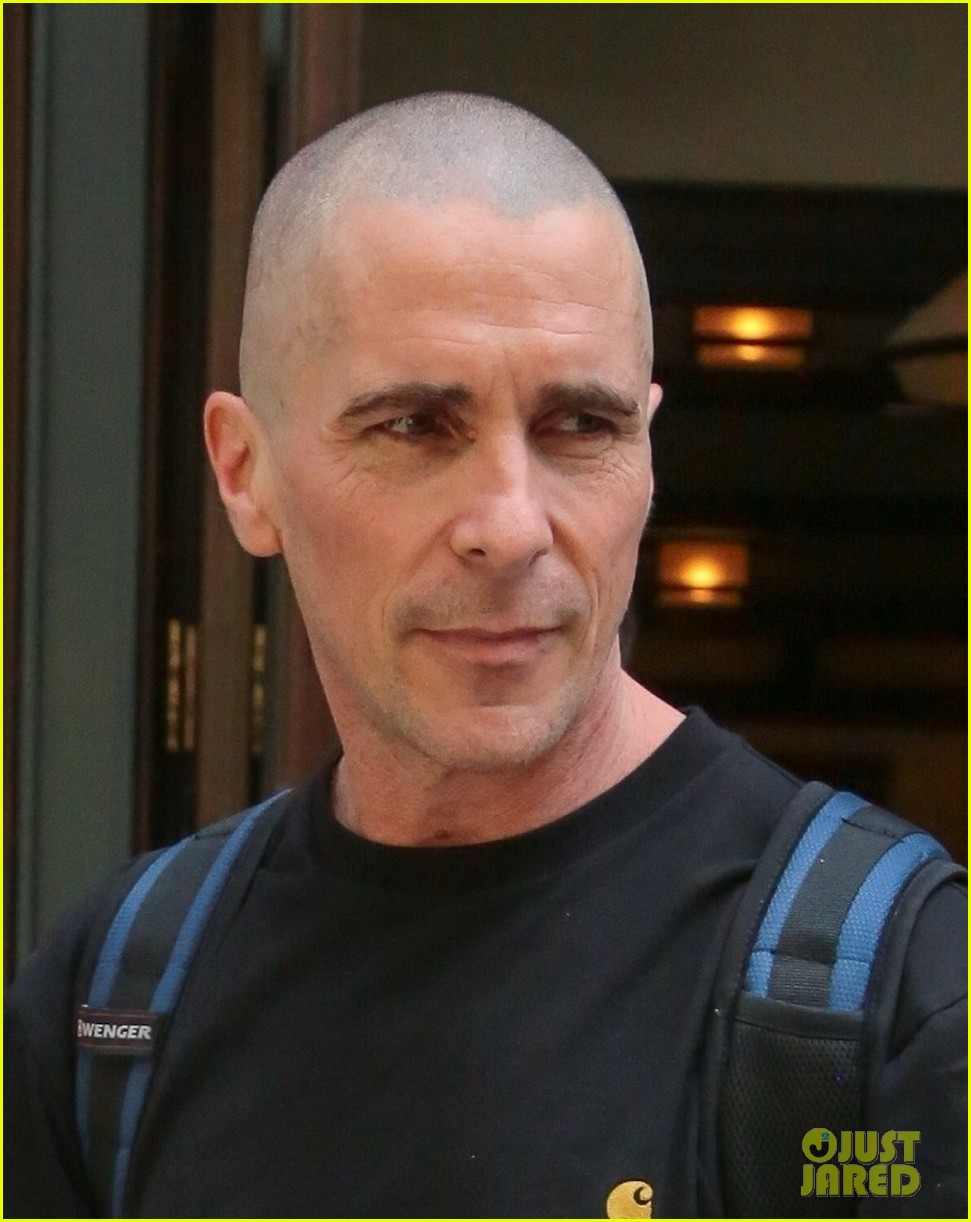 Christian Bale Still Sporting a Shaved Head, Spotted Leaving Hotel in ...