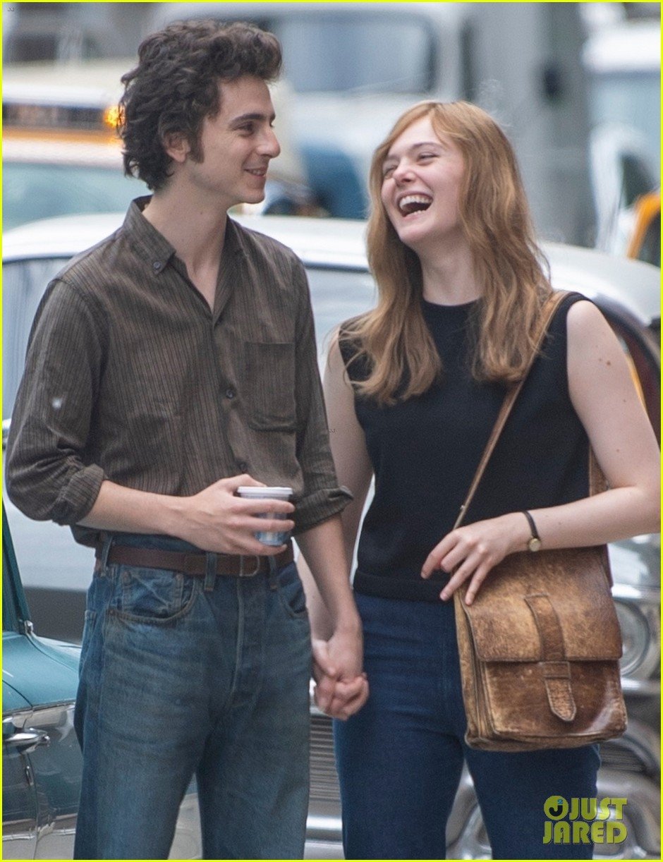 Timothee Chalamet & Elle Fanning Get Cozy While Filming 'A Complete ...