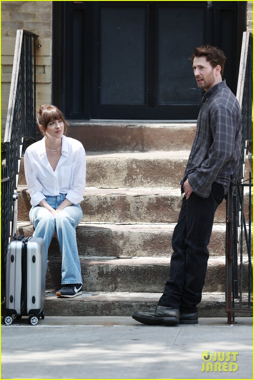 Dakota Johnson & Chris Evans Continue to Film 'Materialists' Together in New York City: Photo ...
