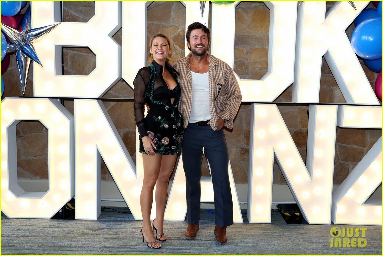 Blake Lively & Brandon Sklenar Wear Floral-Themed Jeans for 'It Ends ...