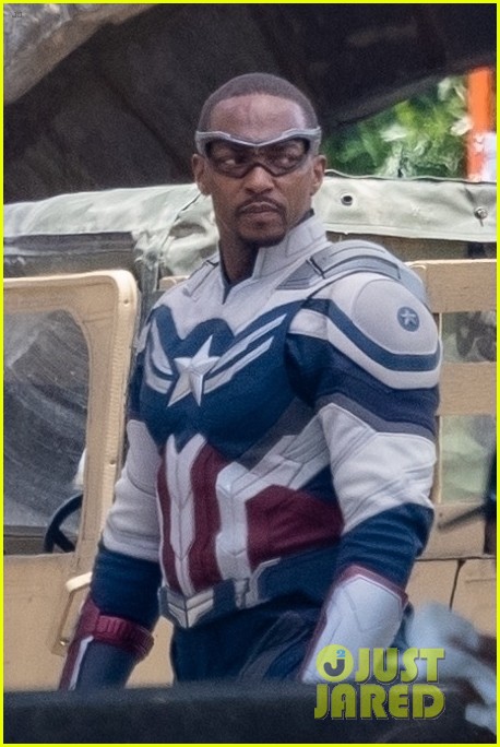 Anthony Mackie Suits Up on Set While Filming 'Captain America: Brave ...