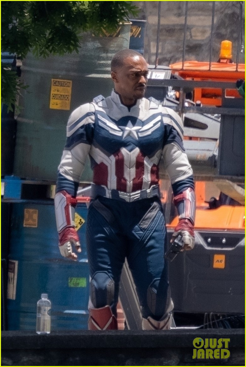 Anthony Mackie Suits Up on Set While Filming 'Captain America: Brave ...