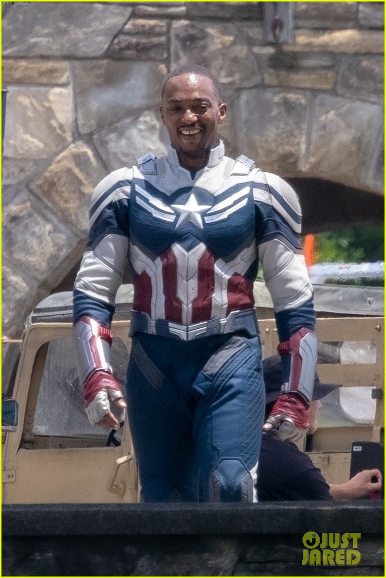Anthony Mackie Suits Up on Set While Filming 'Captain America: Brave ...
