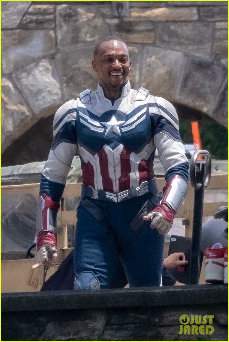 Anthony Mackie Suits Up on Set While Filming 'Captain America: Brave ...