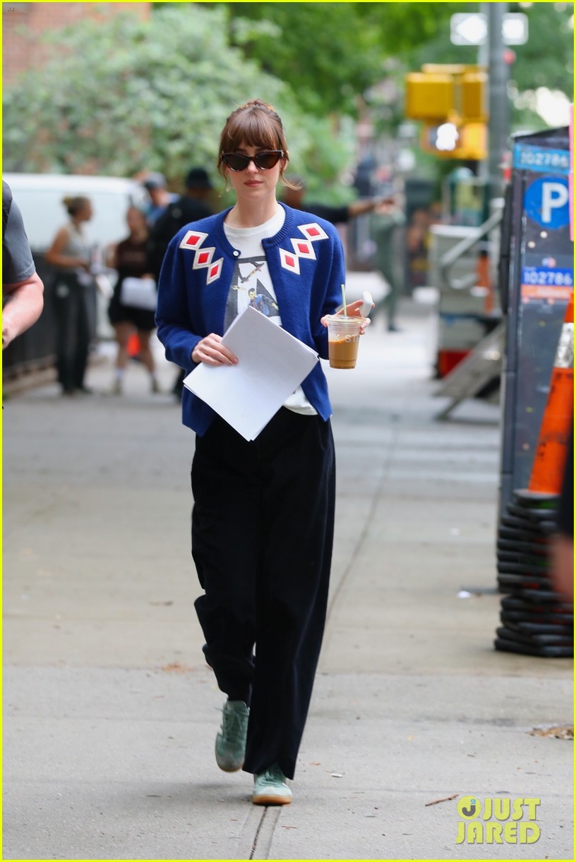 Dakota Johnson & Chris Evans Arrive on Set for Final Day of Filming 'Materialists': Photo ...