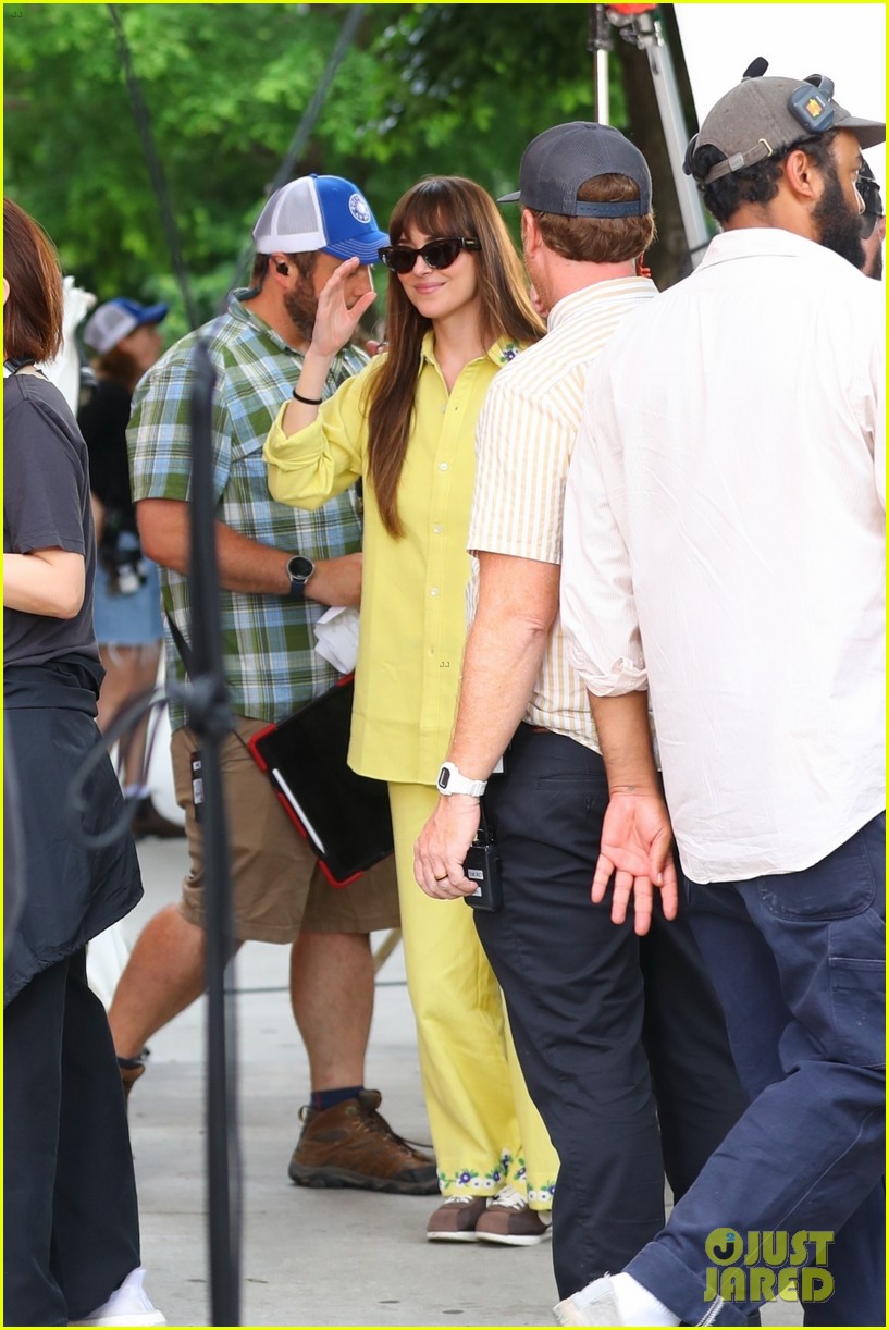Dakota Johnson & Chris Evans Arrive on Set for Final Day of Filming 'Materialists': Photo ...