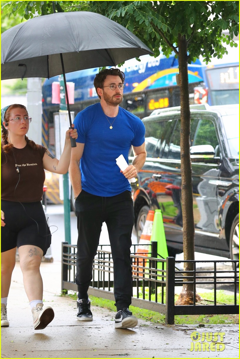 Dakota Johnson & Chris Evans Arrive on Set for Final Day of Filming ...