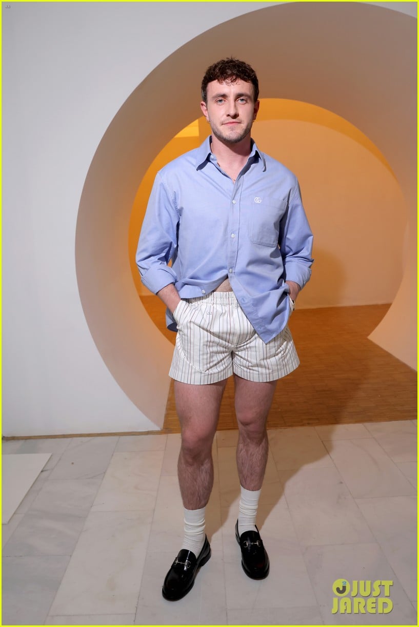 Paul Mescal Rocks a Pair of Striped Short-Shorts to the Gucci Fashion ...