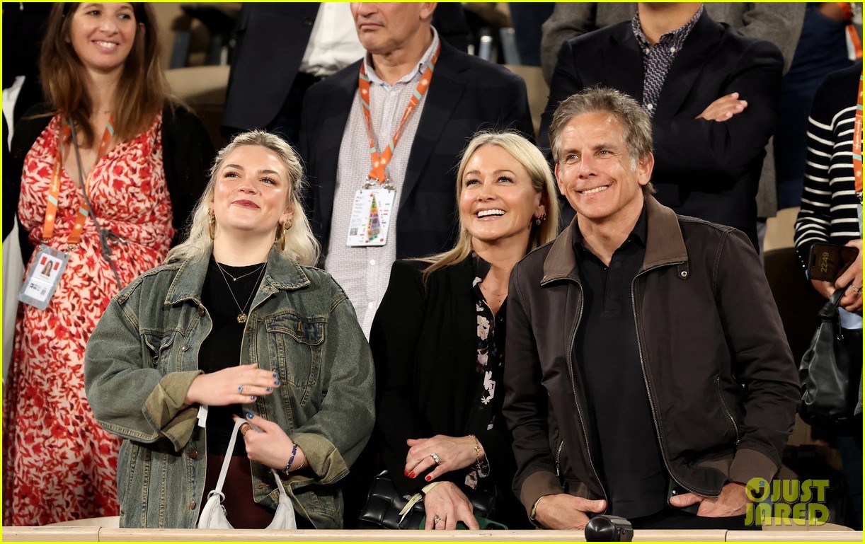Ben Stiller Joins Wife Christine Taylor & Daughter Ella at French Open ...
