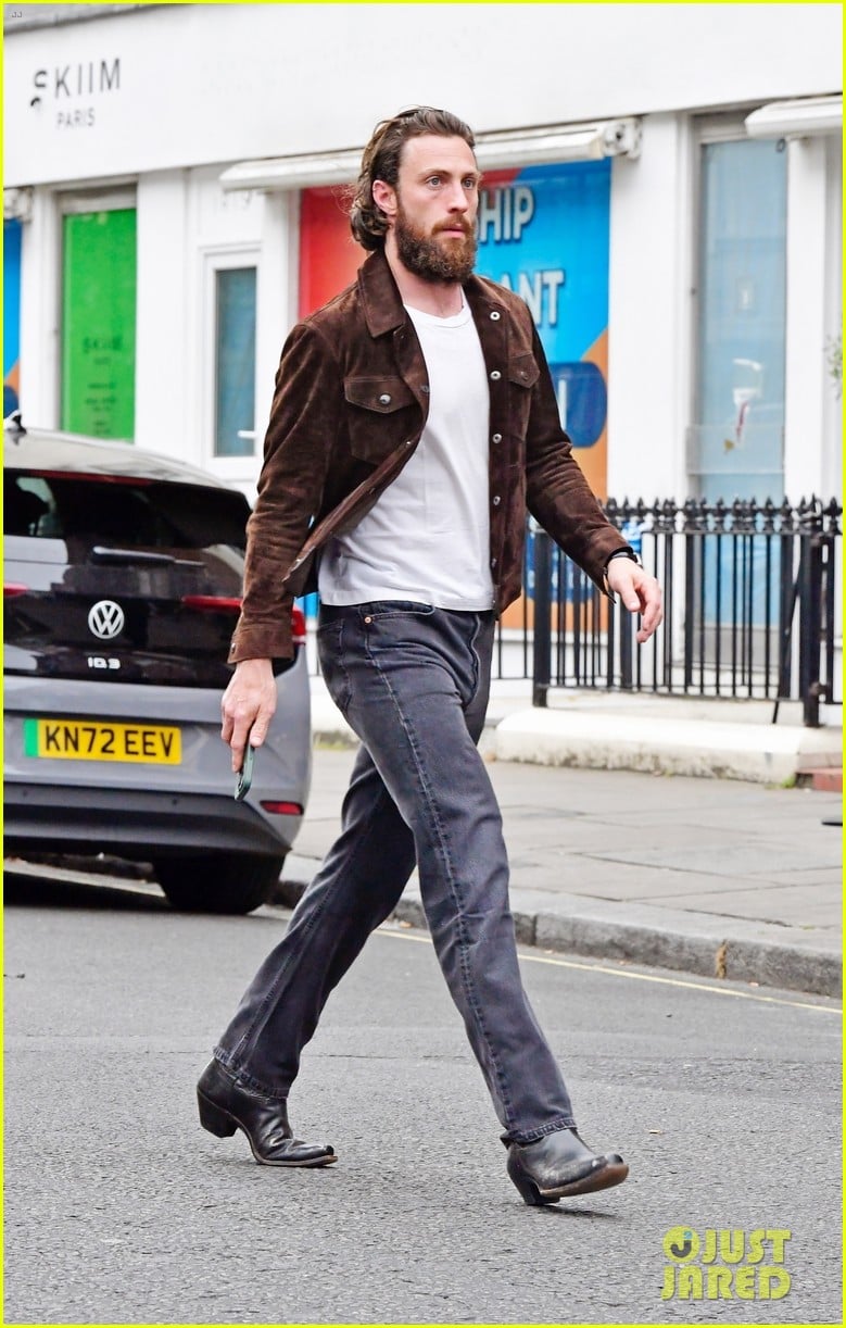 Aaron Taylor-Johnson Shows Off His Bushier Beard During Day Out with ...