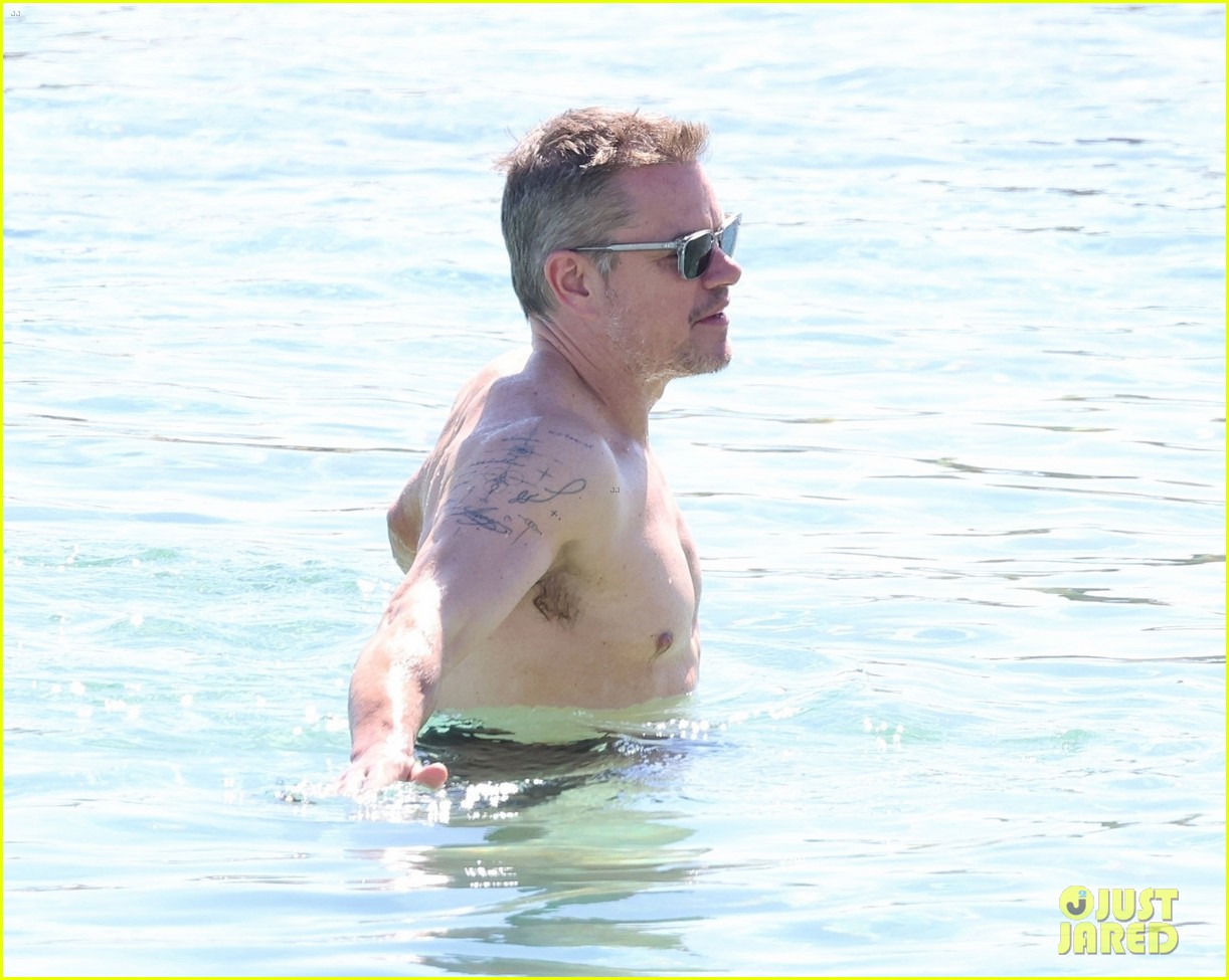 Matt Damon Looks Ripped in New Shirtless Beach Photos with Wife Luciana ...