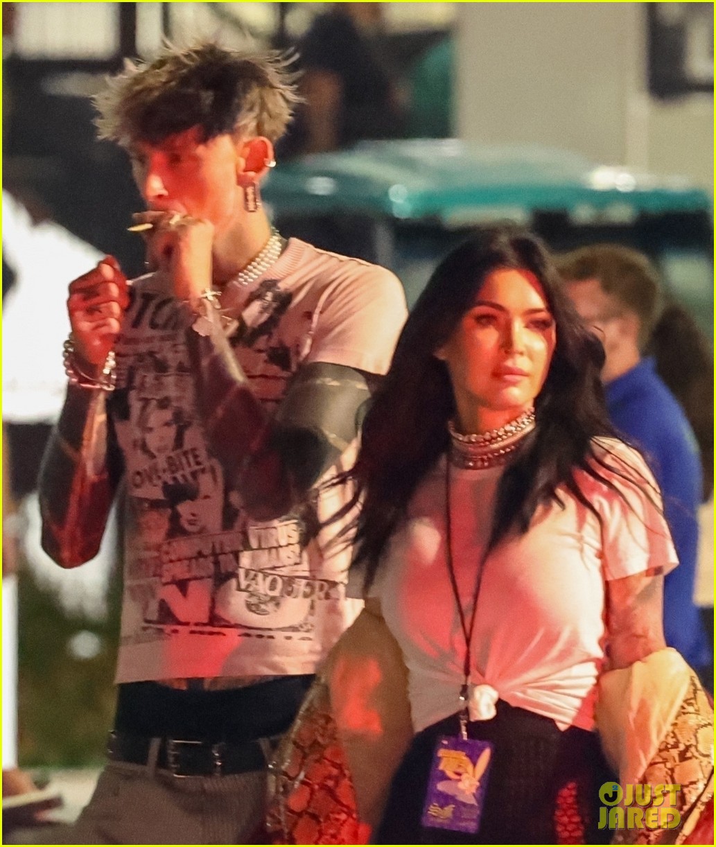 Megan Fox & Machine Gun Kelly Support His Bestie Travis Barker at Blink ...