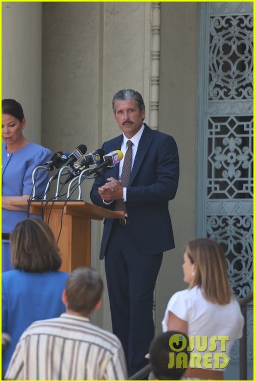 Patrick Dempsey Sports Mustache While Filming Press Conference Scene ...