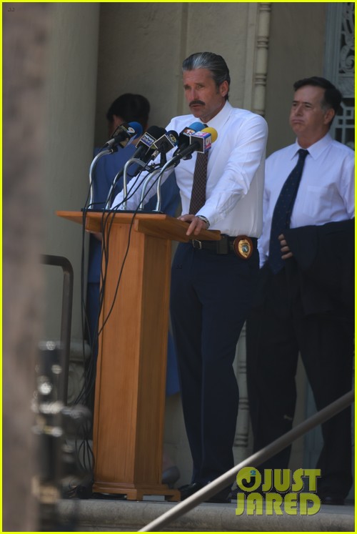 Patrick Dempsey Sports Mustache While Filming Press Conference Scene ...
