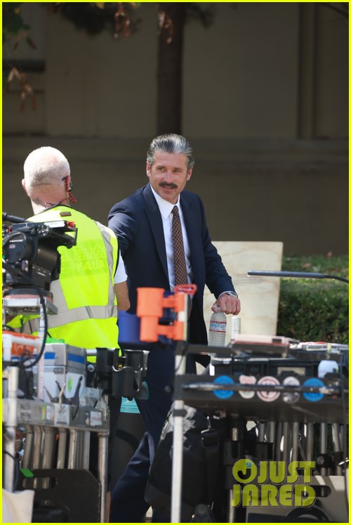 Patrick Dempsey Sports Mustache While Filming Press Conference Scene ...