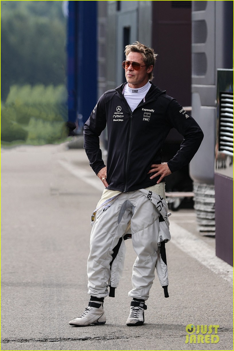 Brad Pitt Wears Racing Uniform While Filming 'F1' Movie at Belgium ...