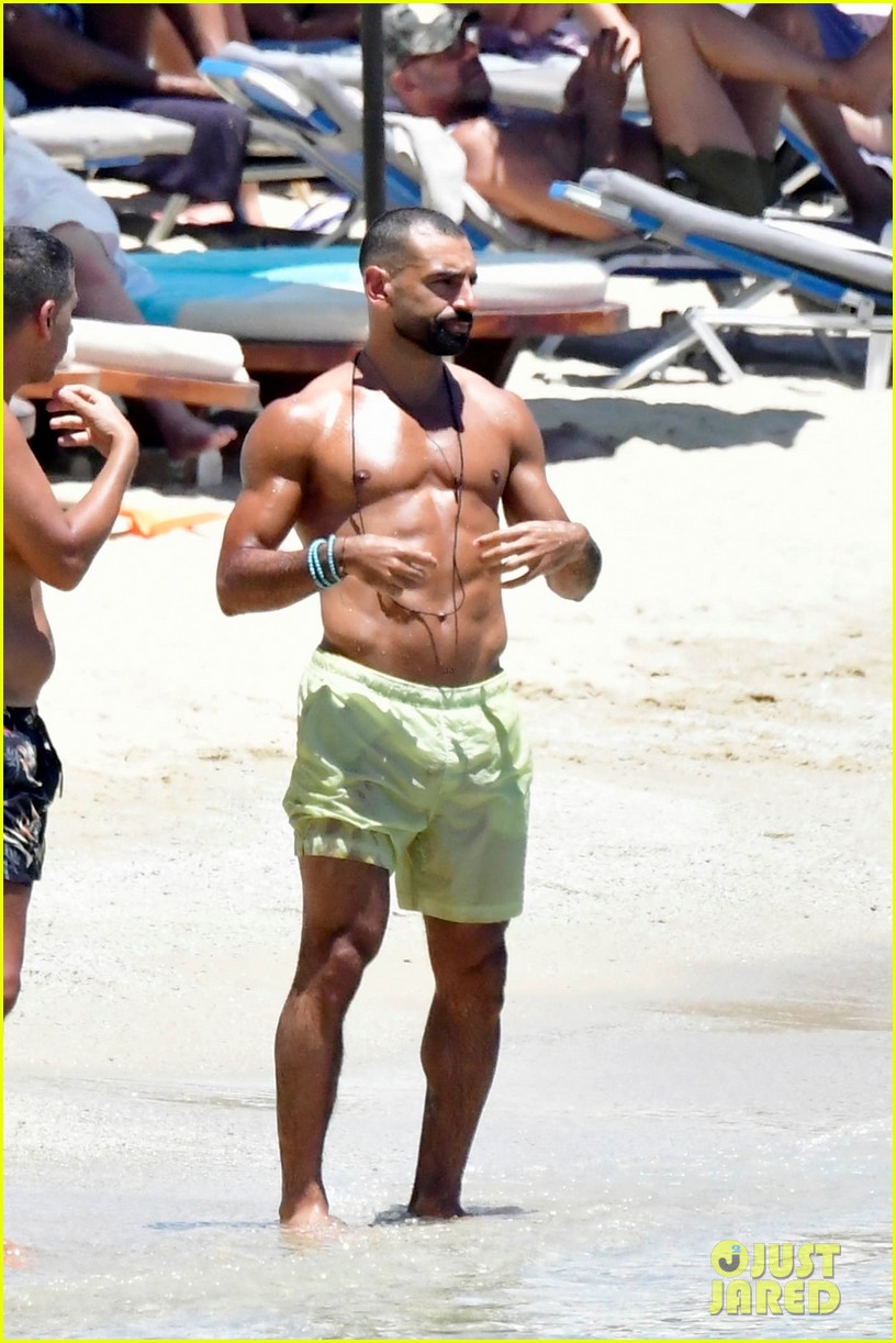 Soccer Star Mohamed Salah Bares Ripped Body at the Beach in Greece ...