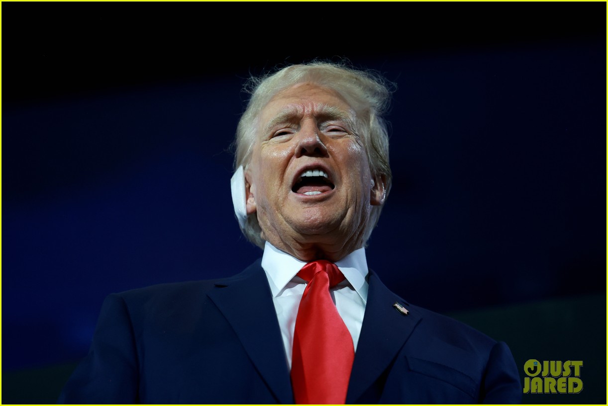 Donald Trump Wears Bandage Over Ear for First Appearance Since ...