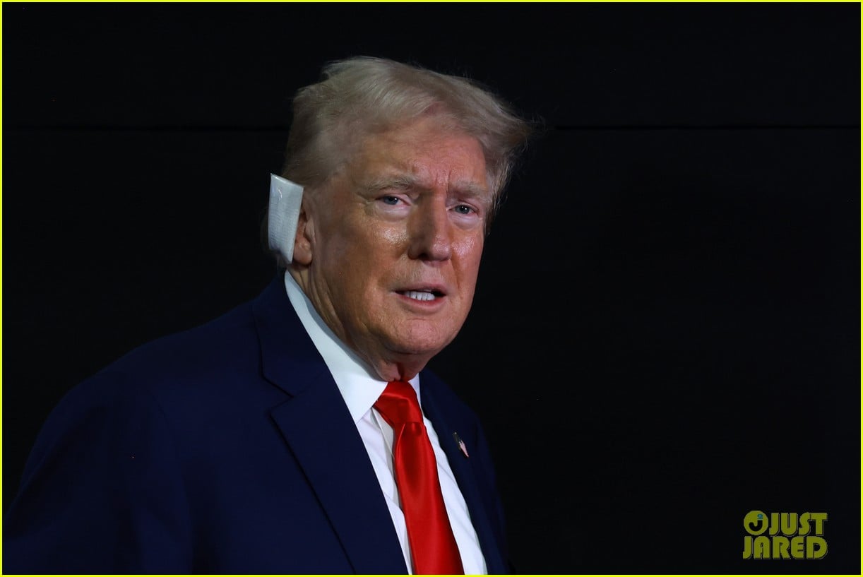 Donald Trump Wears Bandage Over Ear for First Appearance Since ...