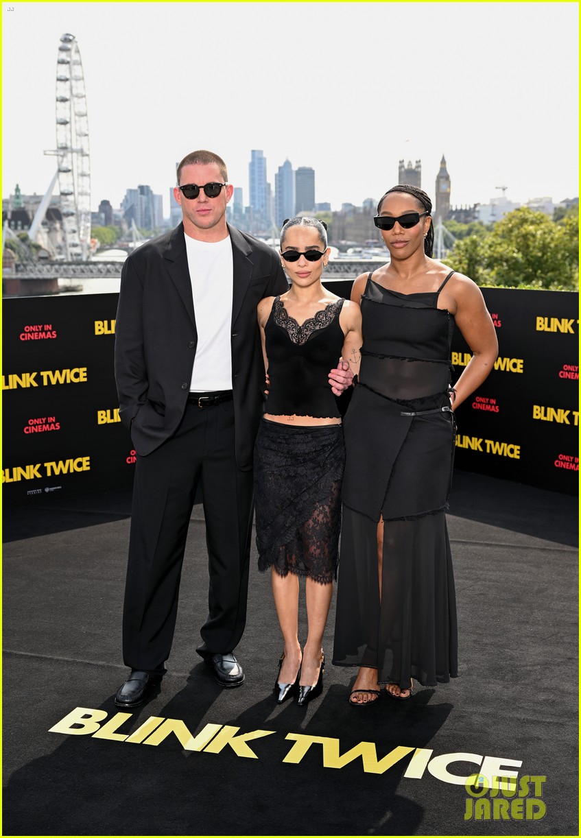 Channing Tatum Kisses Fiancée Zoe Kravitz at 'Blink Twice' Photo Call ...