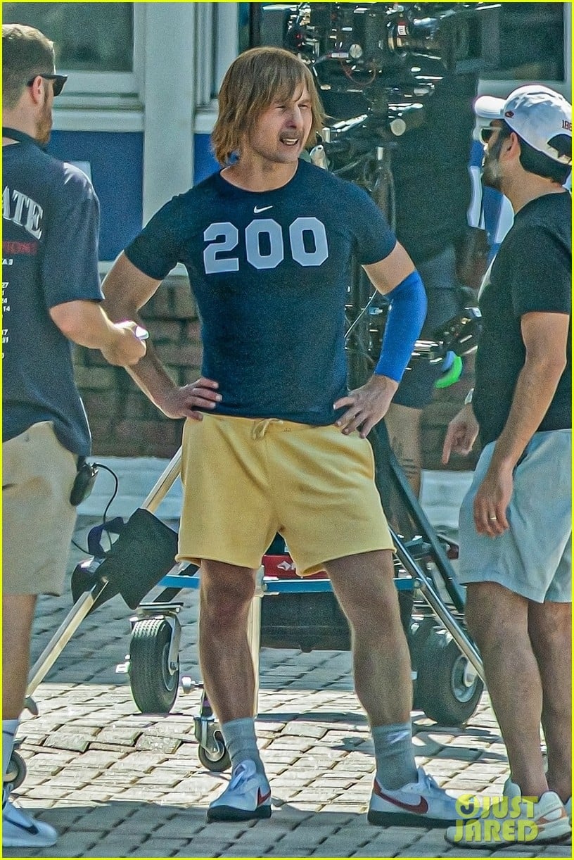 Glen Powell Gets Into Character Filming New Hulu Series 'Chad Powers ...