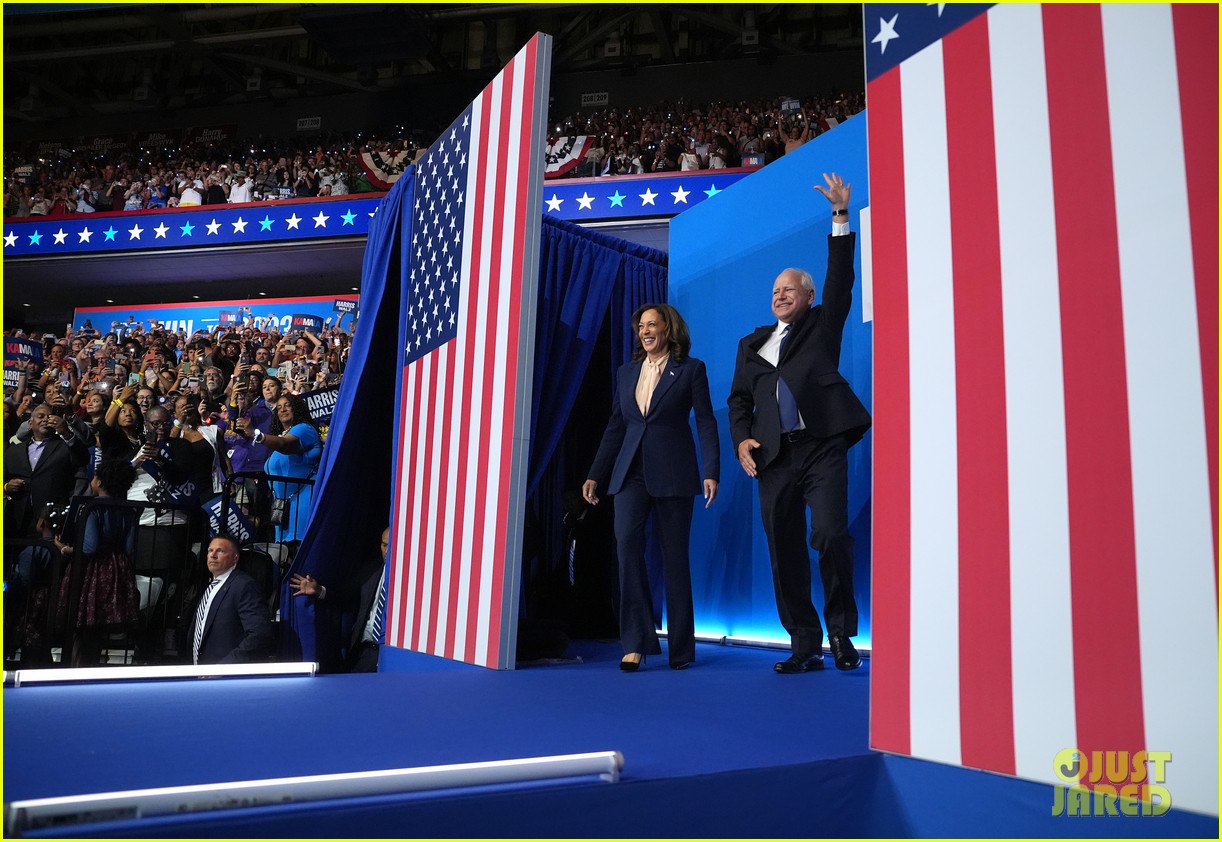 Kamala Harris & Tim Walz Attend First Rally as Running Mates - Watch ...