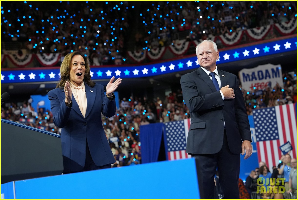 Kamala Harris & Tim Walz Attend First Rally as Running Mates - Watch ...