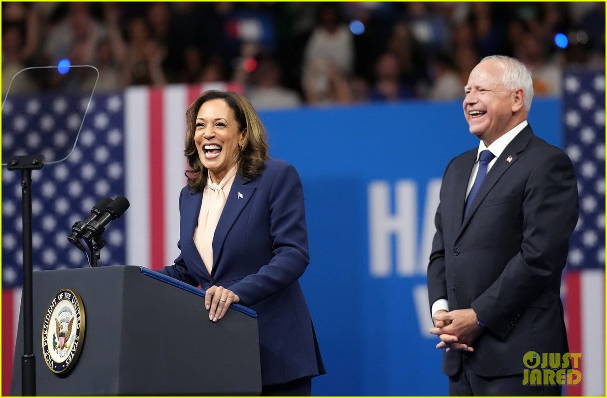 Kamala Harris & Tim Walz Attend First Rally as Running Mates - Watch ...