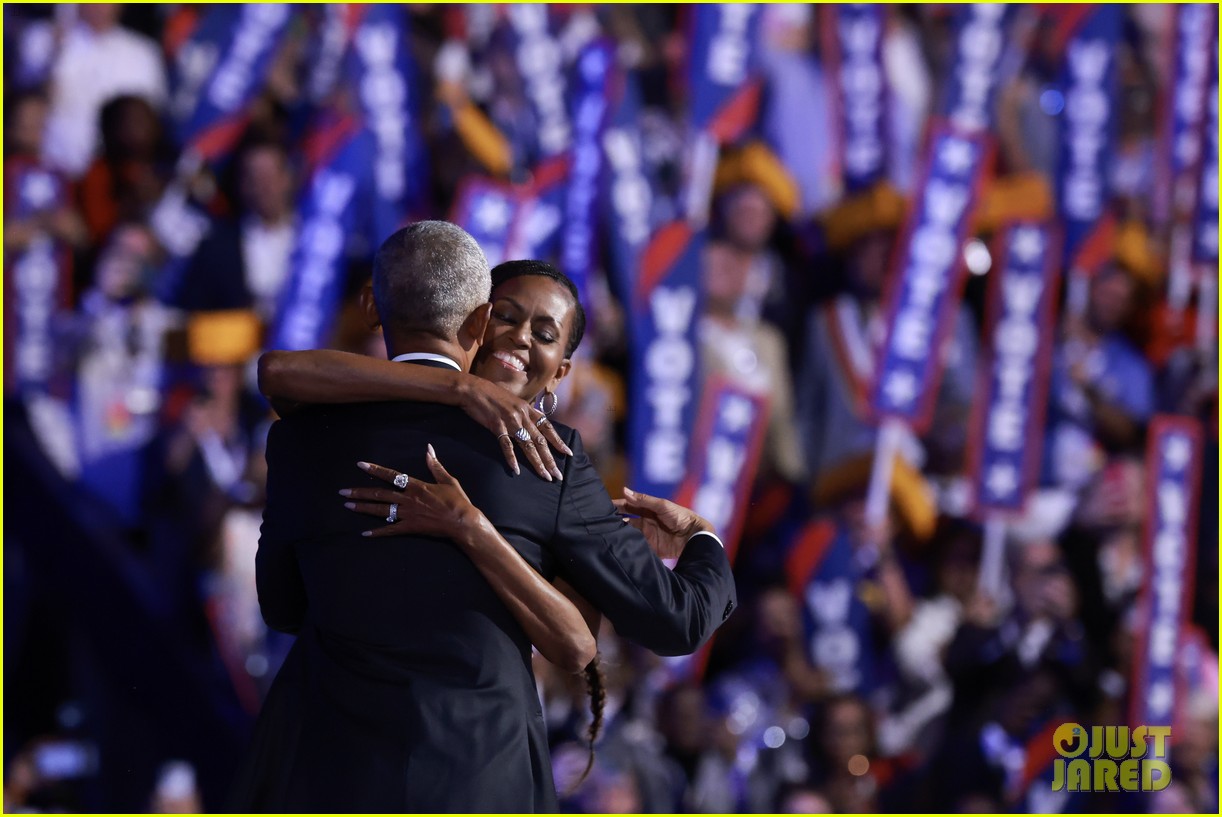 Barack & Michelle Obama Fire Up Crowd at DNC, Share Cute Moment on ...