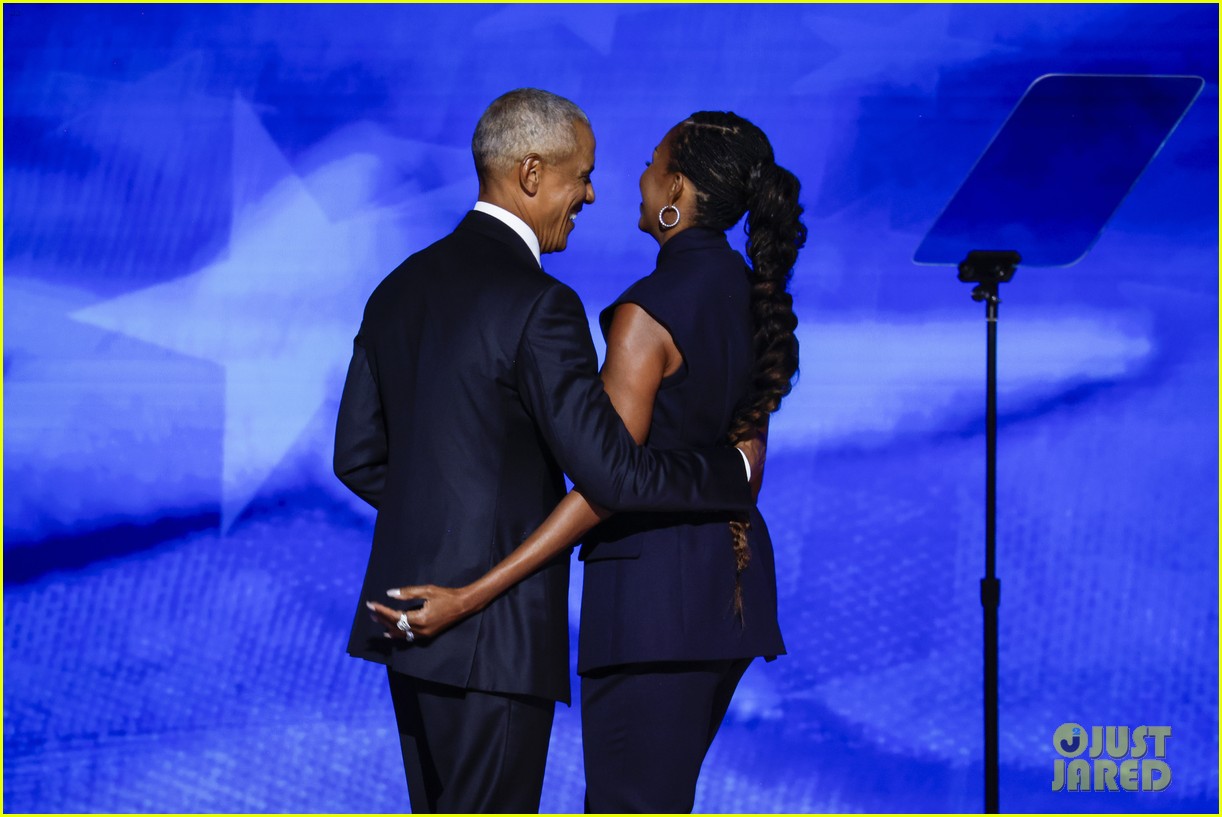 Barack & Michelle Obama Fire Up Crowd at DNC, Share Cute Moment on ...