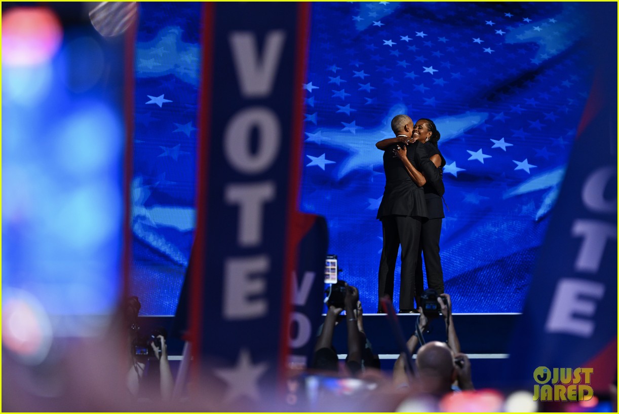 Barack & Michelle Obama Fire Up Crowd at DNC, Share Cute Moment on ...