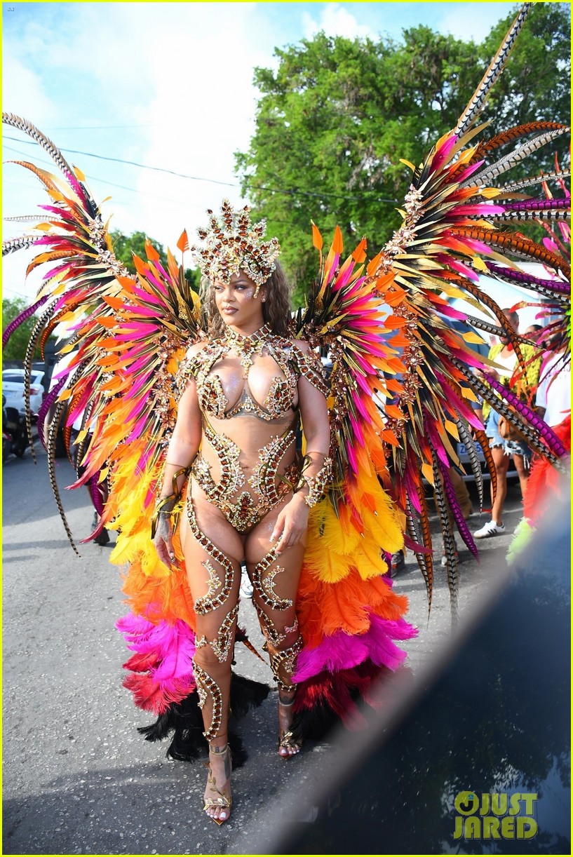 Rihanna Slays in Bejeweled Bodysuit With Colorful Wings at Crop Over Festival 2024 in Barbados ...