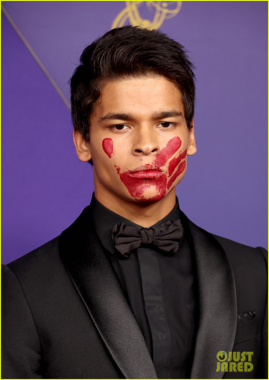 D'Pharaoh Woon-A-Tai Arrives at Emmy Awards With Red Hand Painted on ...