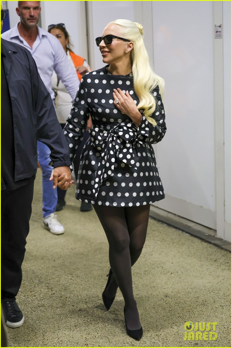 Lady Gaga Goes Back to Blonde Hair as She Arrives in Italy with Fiancé ...