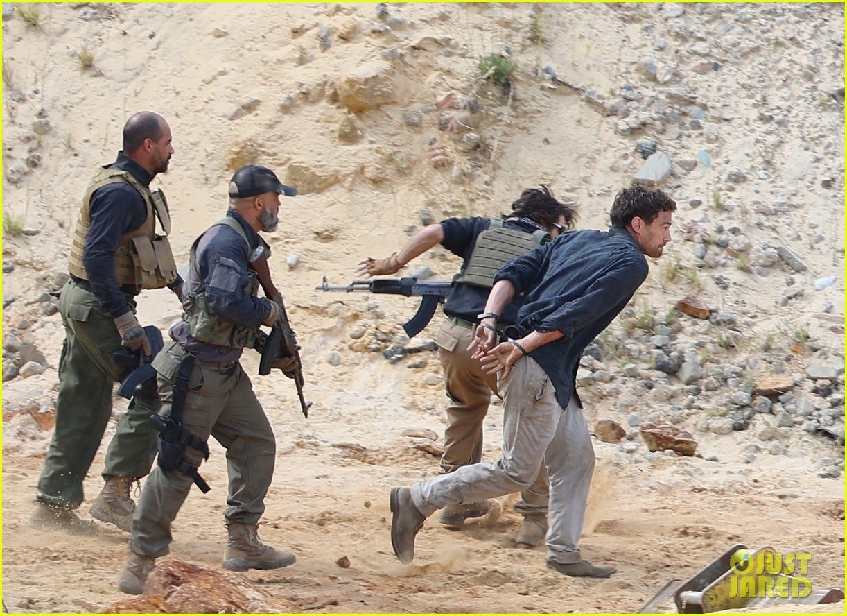 Aaron Taylor-Johnson & Theo James Film Intense Action Scene for 'Fuze ...